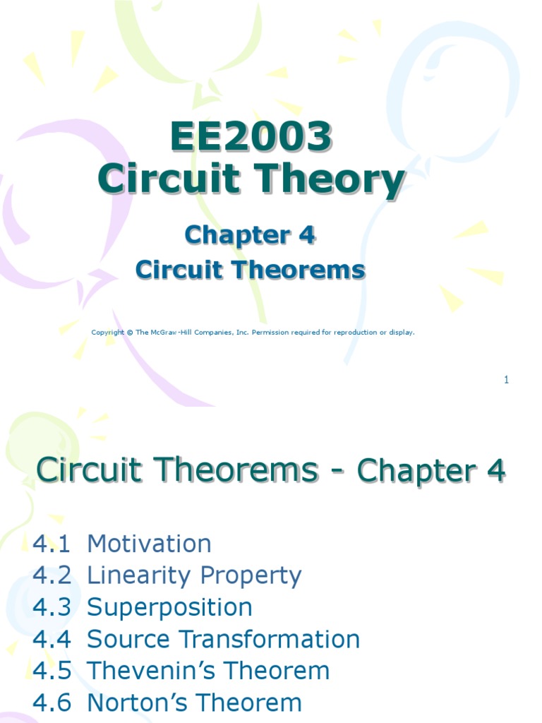 04 Circuit Theorems Pdf Electrical Network Linearity