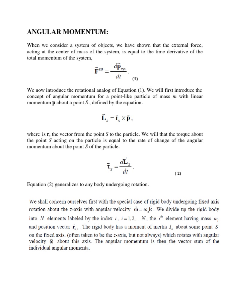 Angular Momentum | PDF | Angular Momentum | Torque Angular Momentum | PDF | Angular Momentum | Torque