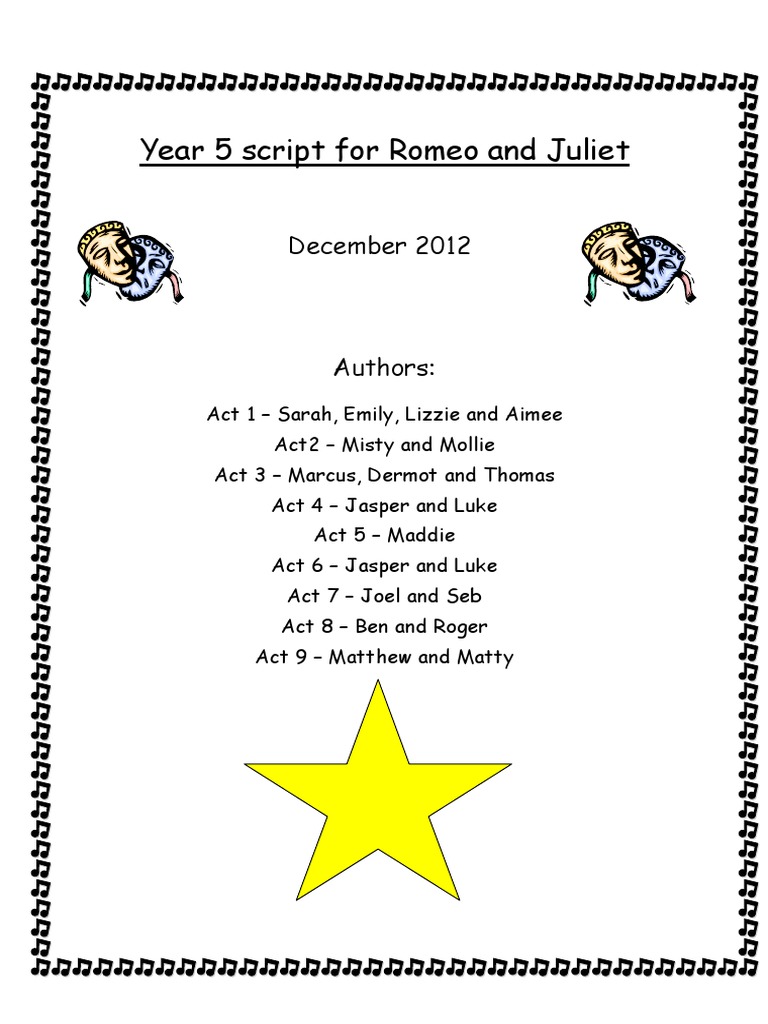 Year 5 Script For Romeo and Juliet: December 2012 | Download Free PDF ...