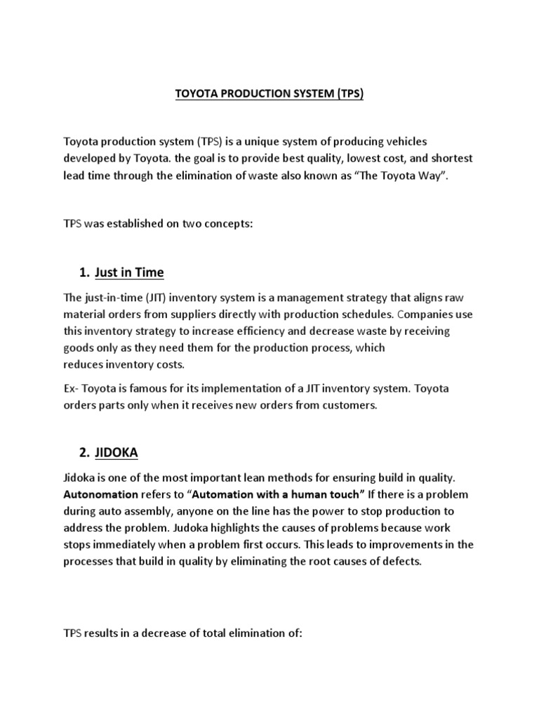 Toyota Production System | PDF | Business Process Management | Inventory