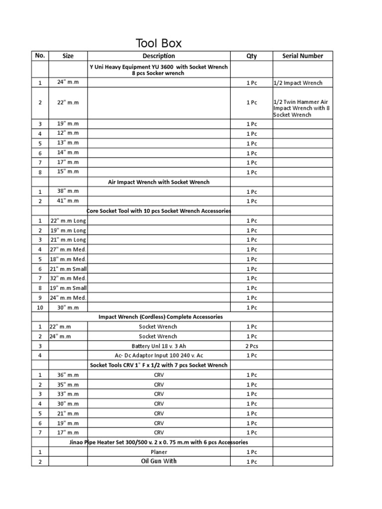 Tool Box | PDF | Tools | Machines