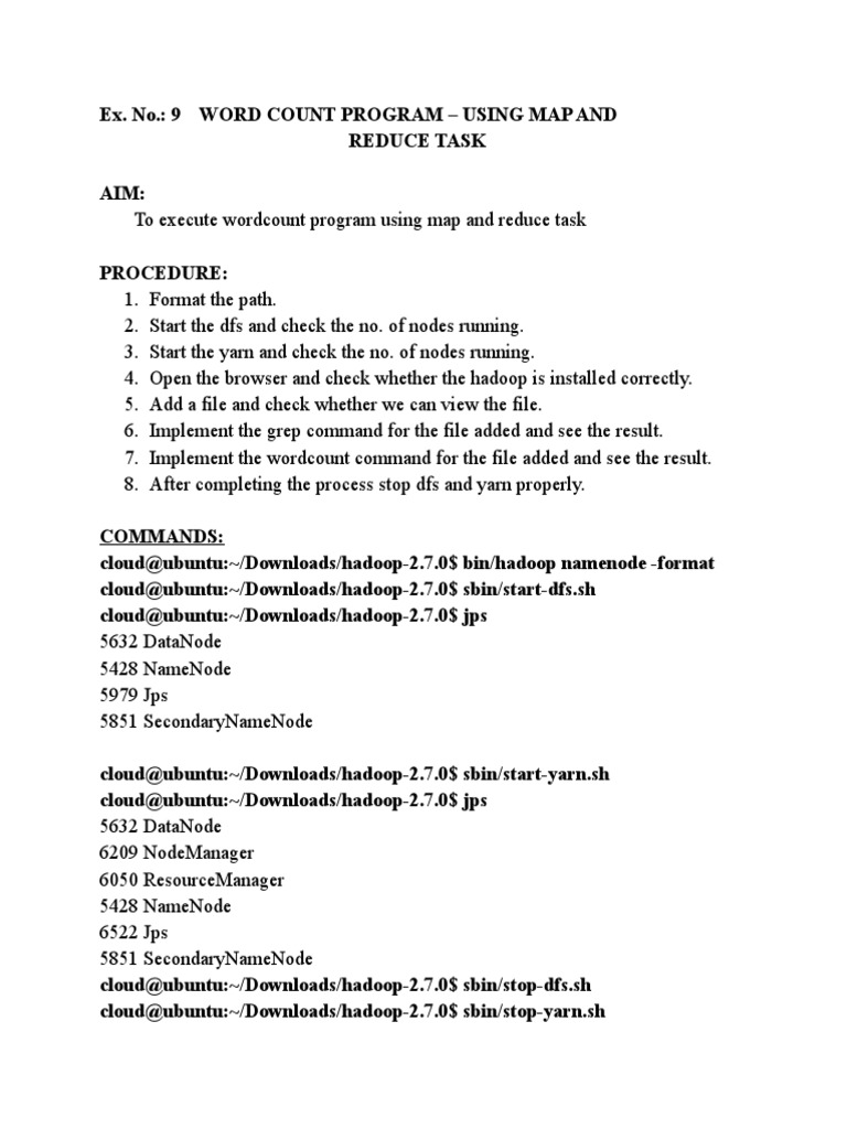 Execute Word Count with MapReduce | PDF | Apache Hadoop | Data