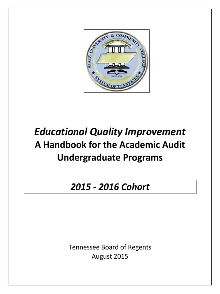 Educational Quality Improvement: A Handbook For The Academic Audit ...
