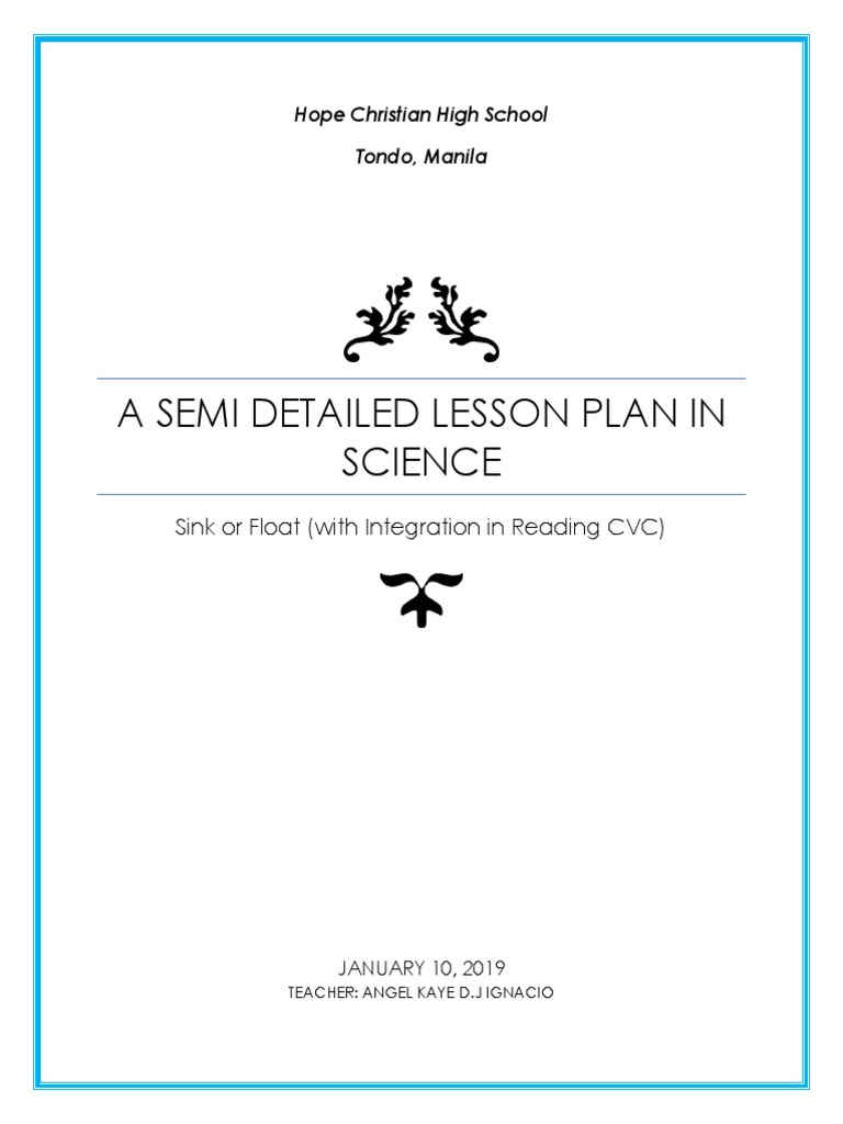Sink or Float Lesson Plan | PDF | Density | Noah