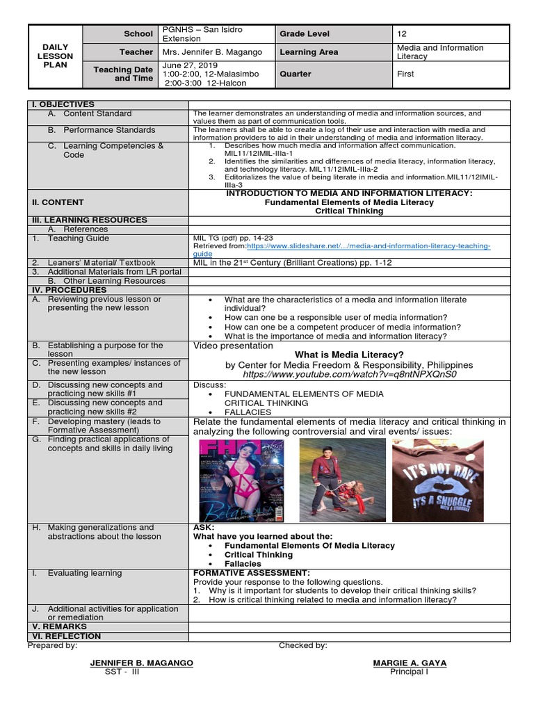 DLP - Intro (Performance Task) | PDF | Information Literacy | Mass Media