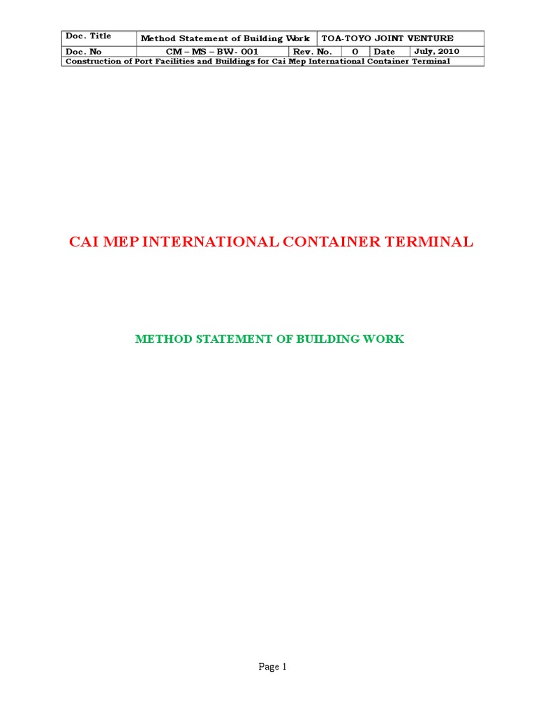 Building Work Method Statement | Download Free PDF | Deep Foundation ...