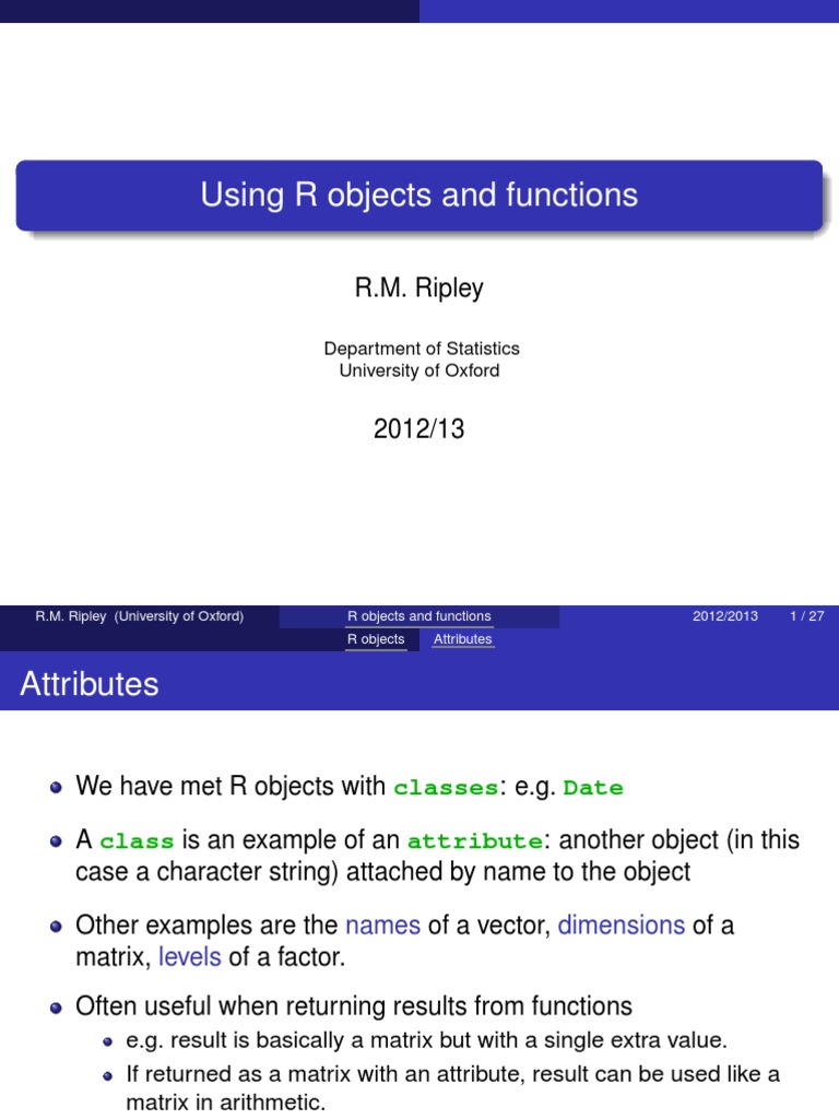Using R Objects and Functions | PDF | Parameter (Computer Programming) | Logistic Regression