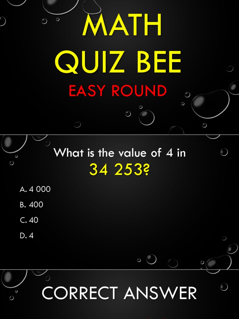 Quiz Bee Grade 3 | PDF