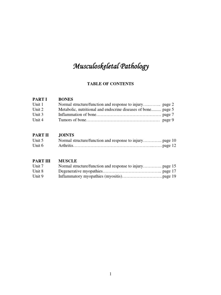 Musculoskeletal Pathology Overview | PDF | Skeletal Muscle | Bone