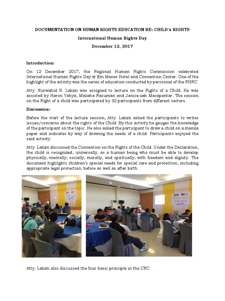 Documentation On Human Rights Education Re CR | PDF | Children's Rights ...