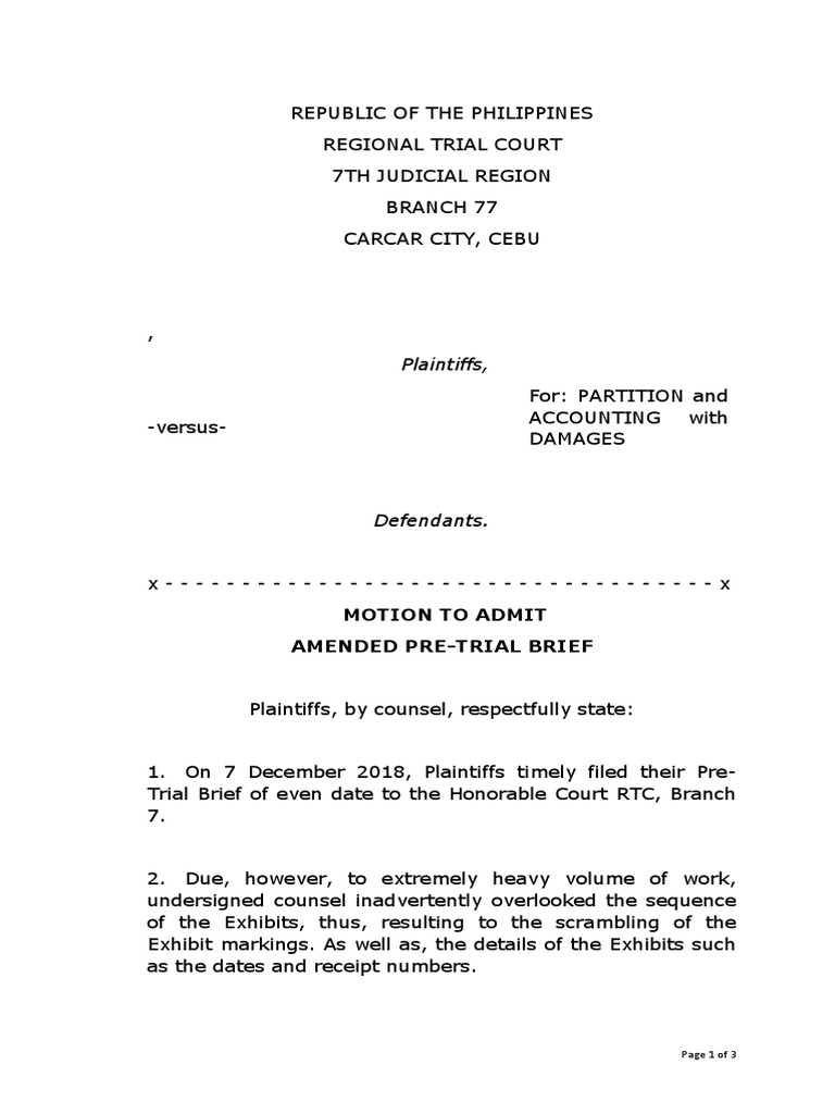Motion To Amend 2 | PDF