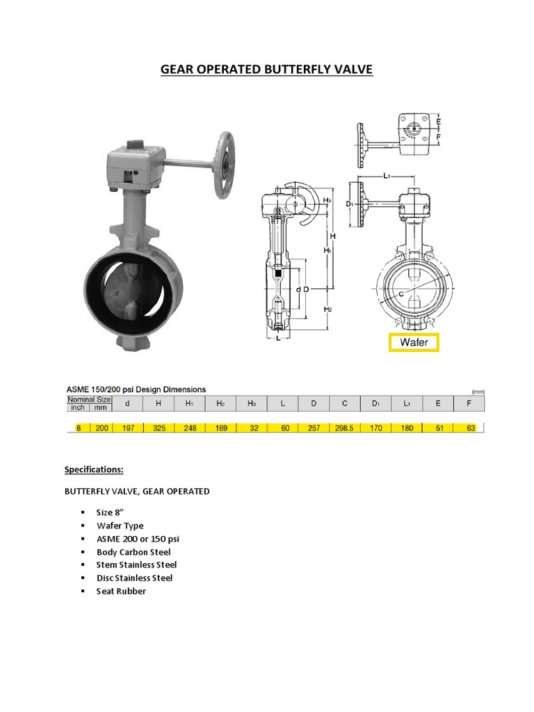 BUTTERFLY VALVE Specification | PDF