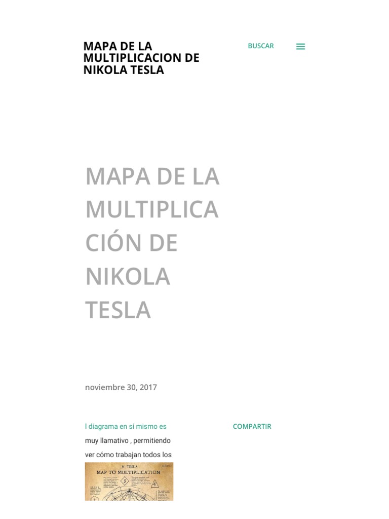 Mapa de La Multiplicación de Nikola Tesla | PDF | Enseñanza de ...