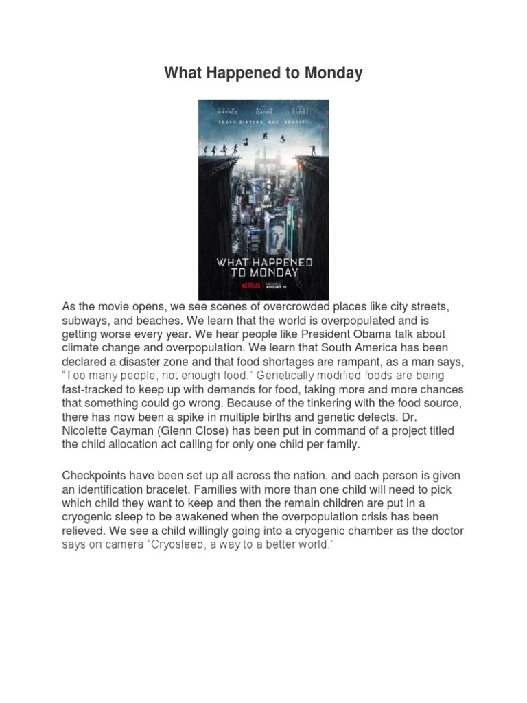 What Happened To Monday Reaction Paper | PDF