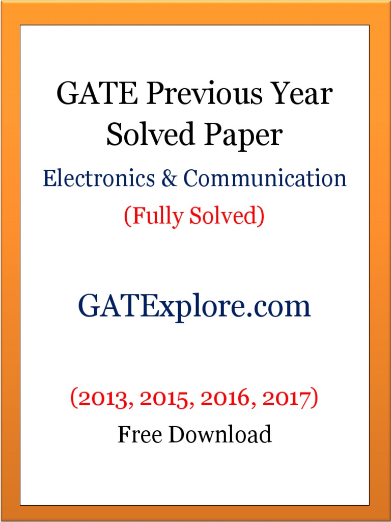 GATE Previous Year Solved Papers ECE PDF | PDF | Electrical Engineering ...