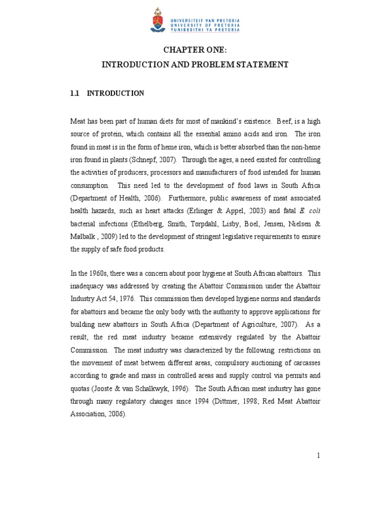 Chapter One: Introduction and Problem Statement | Download Free PDF ...