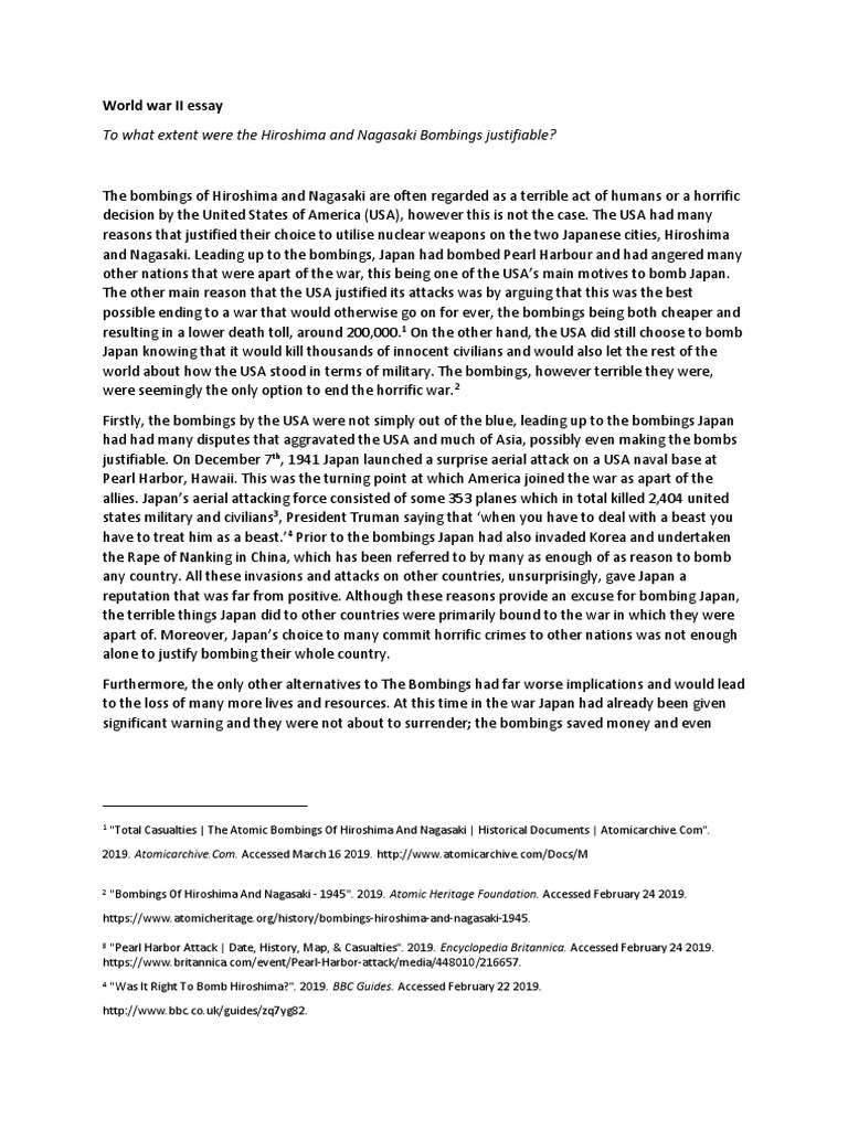 World War II Essay | Download Free PDF | Atomic Bombings Of Hiroshima ...