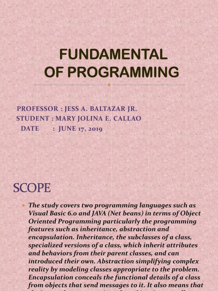 Professor: Jess A. Baltazar Jr. Student: Mary Jolina E. Callao Date ...
