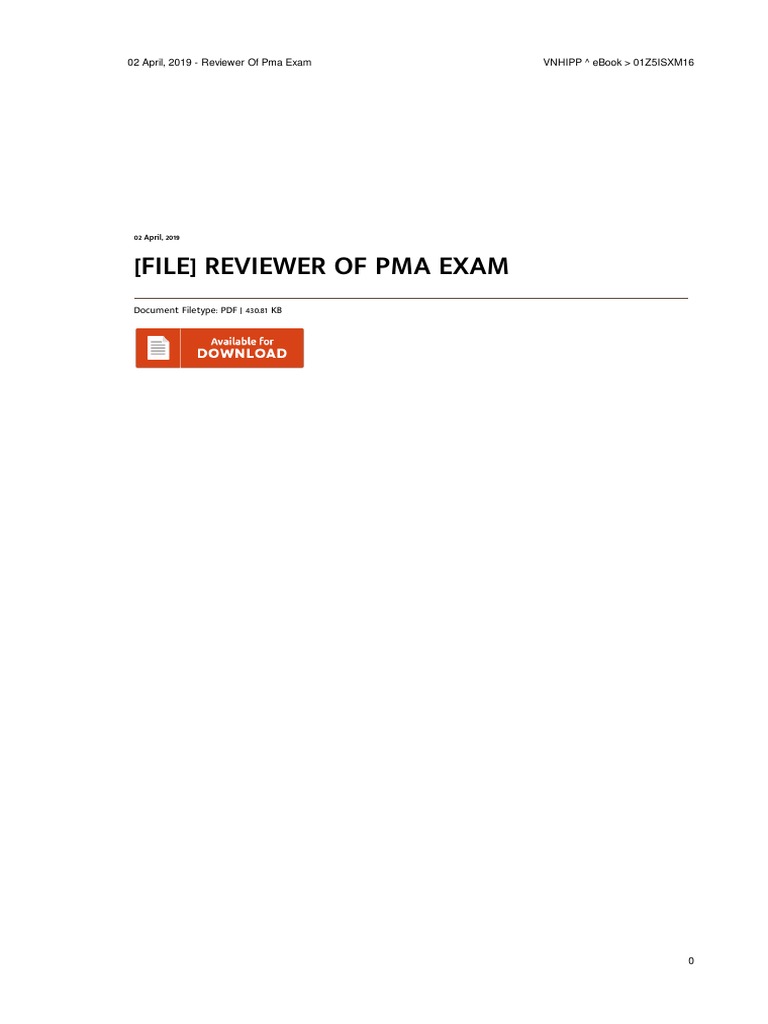 Reviewer of Pma Exam | PDF | Test (Assessment)