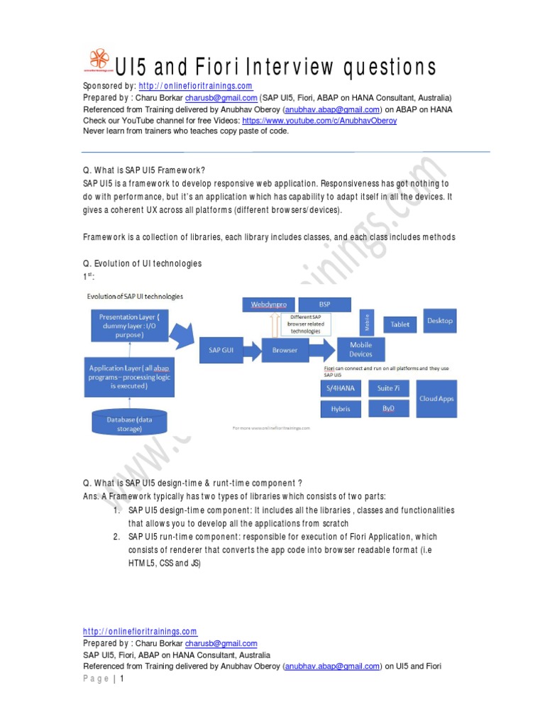 UI5 and Fiori Interview Questions | PDF | Html | Html Element