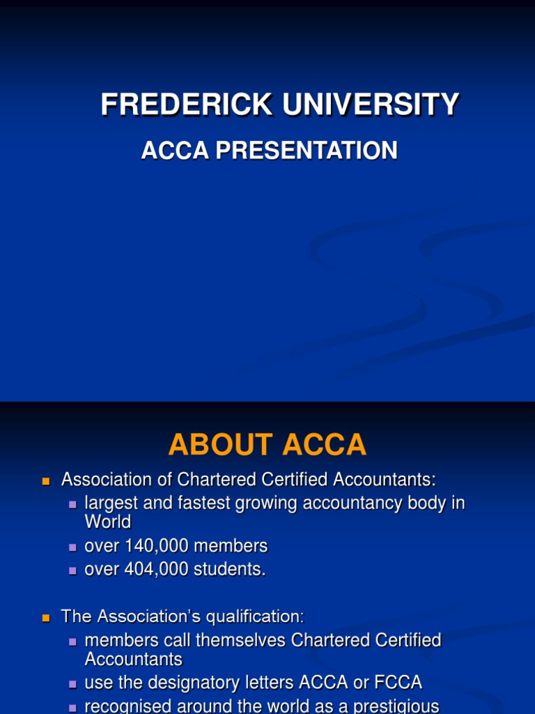 ACCA PRESENTATION 3.ppt | Accounting | Business