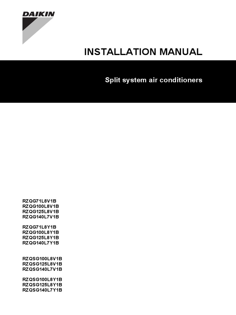 RZQG-L8 (7) Y1B - Installation Manual | Download Free PDF | Electrical ...