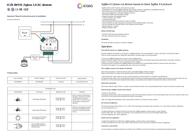 Zigbee Dimmer Manual | PDF | Electrical Components | Components
