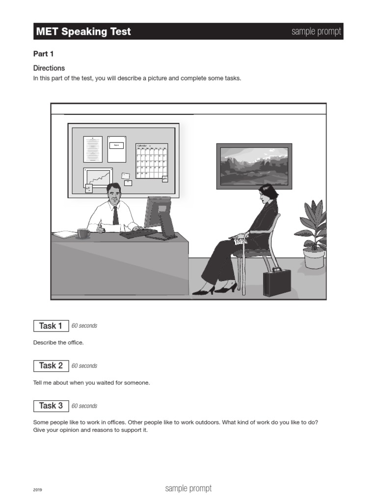 MET Speaking Test: Sample Prompt | PDF | Career & Growth | Language ...