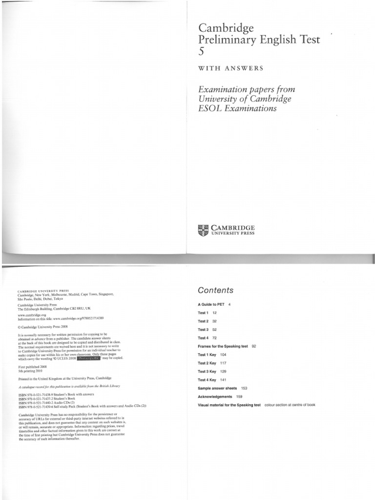 Pet 5 Book PDF | PDF