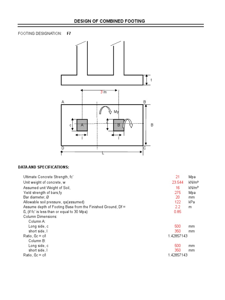 Design of Combined Footing | PDF | Continuum Mechanics | Physics