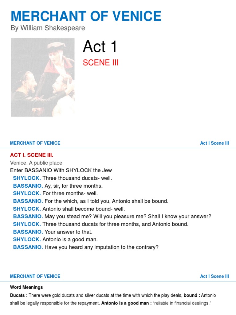 Merchant of Venice: Scene Iii | PDF | The Merchant Of Venice | Shylock