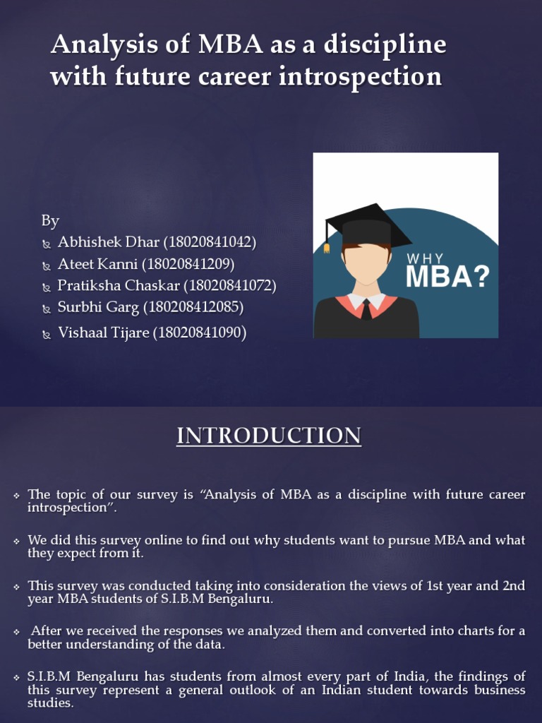 Analysis of MBA As A Discipline With Future | PDF | Master Of Business ...