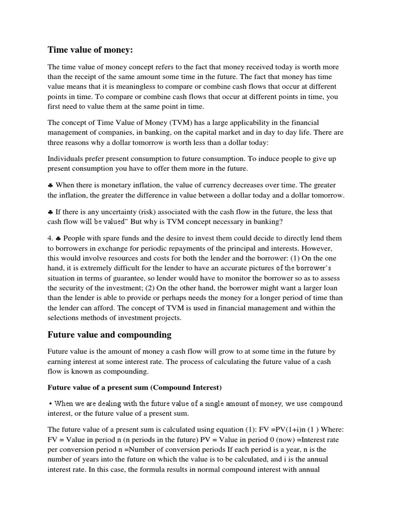 Time Value of Money | PDF | Present Value | Discounting