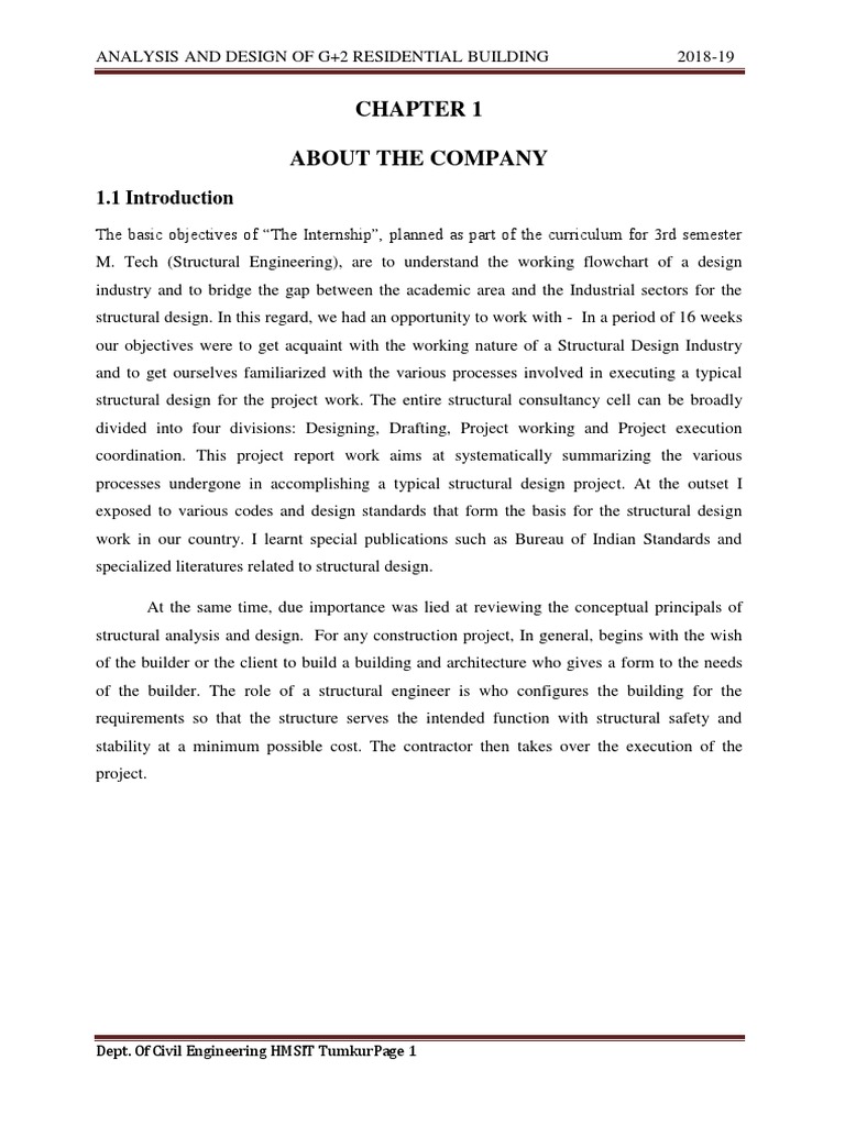 About The Company: Dept. of Civil Engineering Hmsit Tumkurpage 1 | PDF ...
