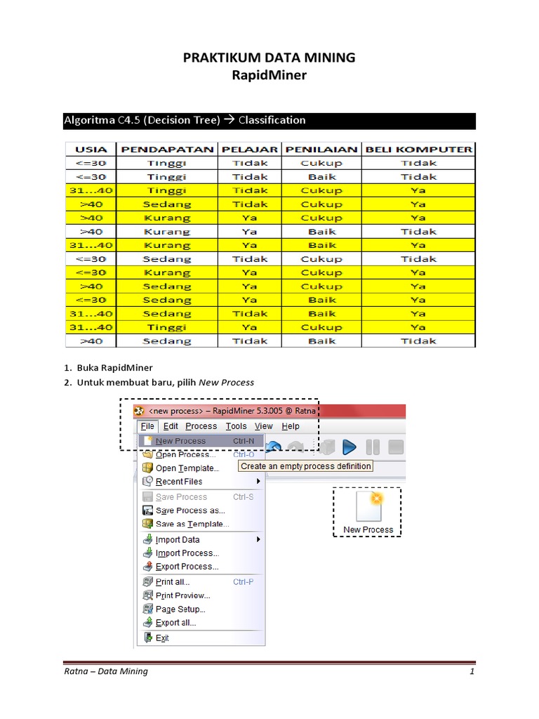 Praktikum Klasifikasi Data Mining RapidMiner | PDF