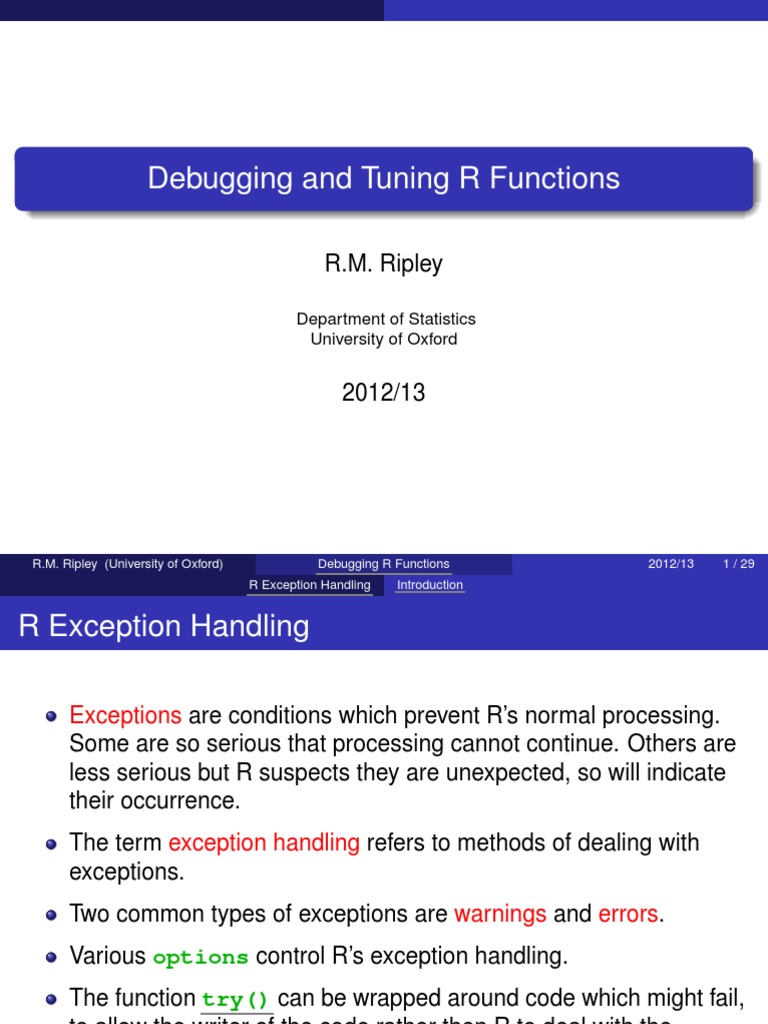 Rcourse7 PDF | Download Free PDF | Debugging | Subroutine