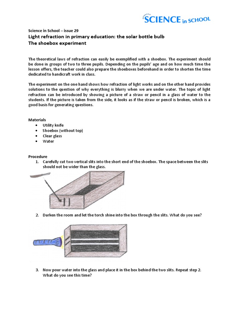 Science Light Experiment | PDF | Refraction | Eye