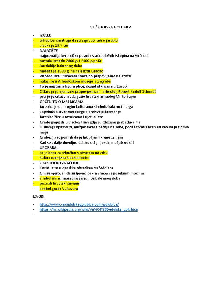 Vučedolska Golubica | PDF