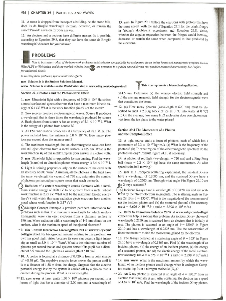 Modren Physics Problems and Solutions | PDF | Photon | Electron