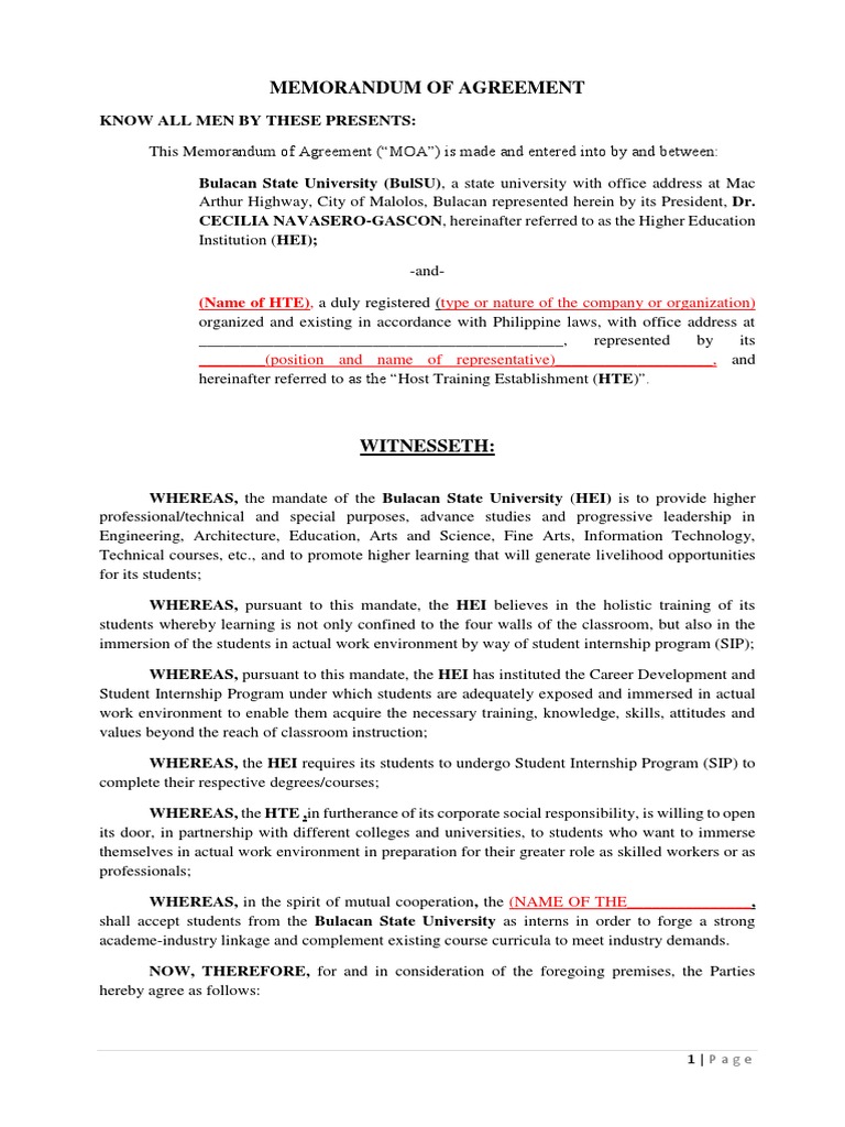 2019 Revised MOA Template | PDF | Property | Intellectual Property