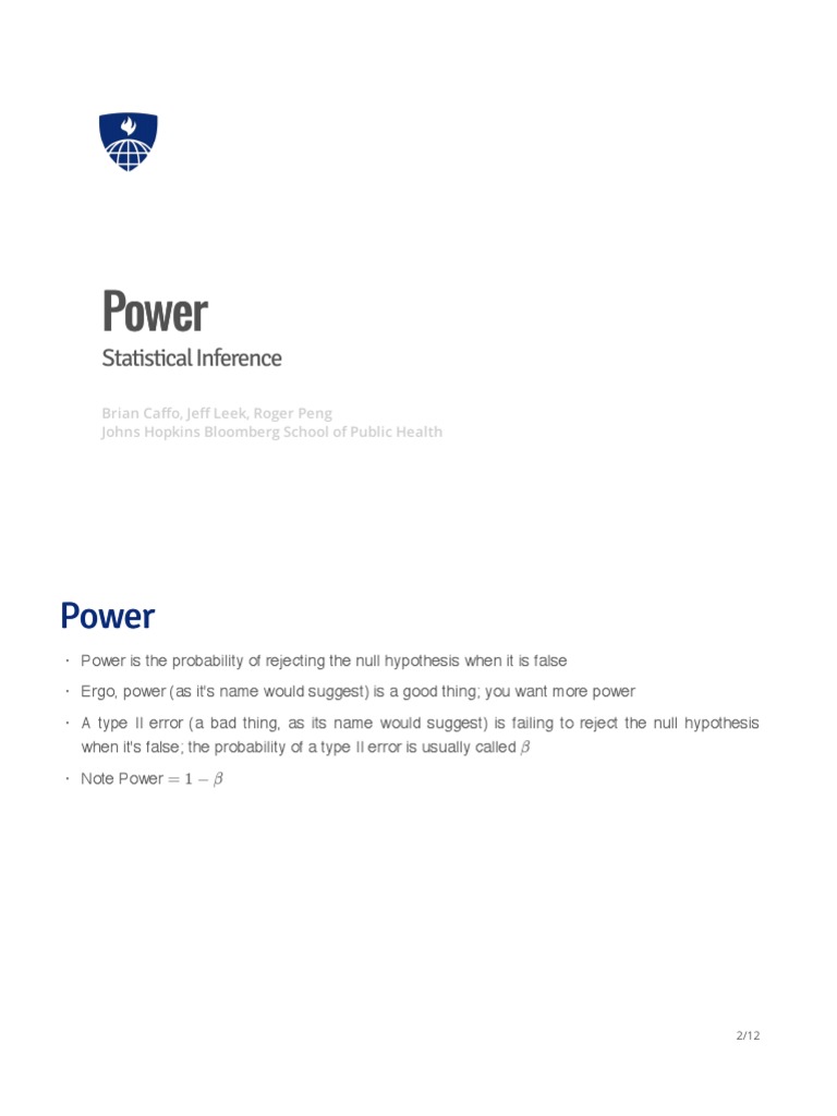 Statistical Power Calculation | PDF | Type I And Type Ii Errors ...
