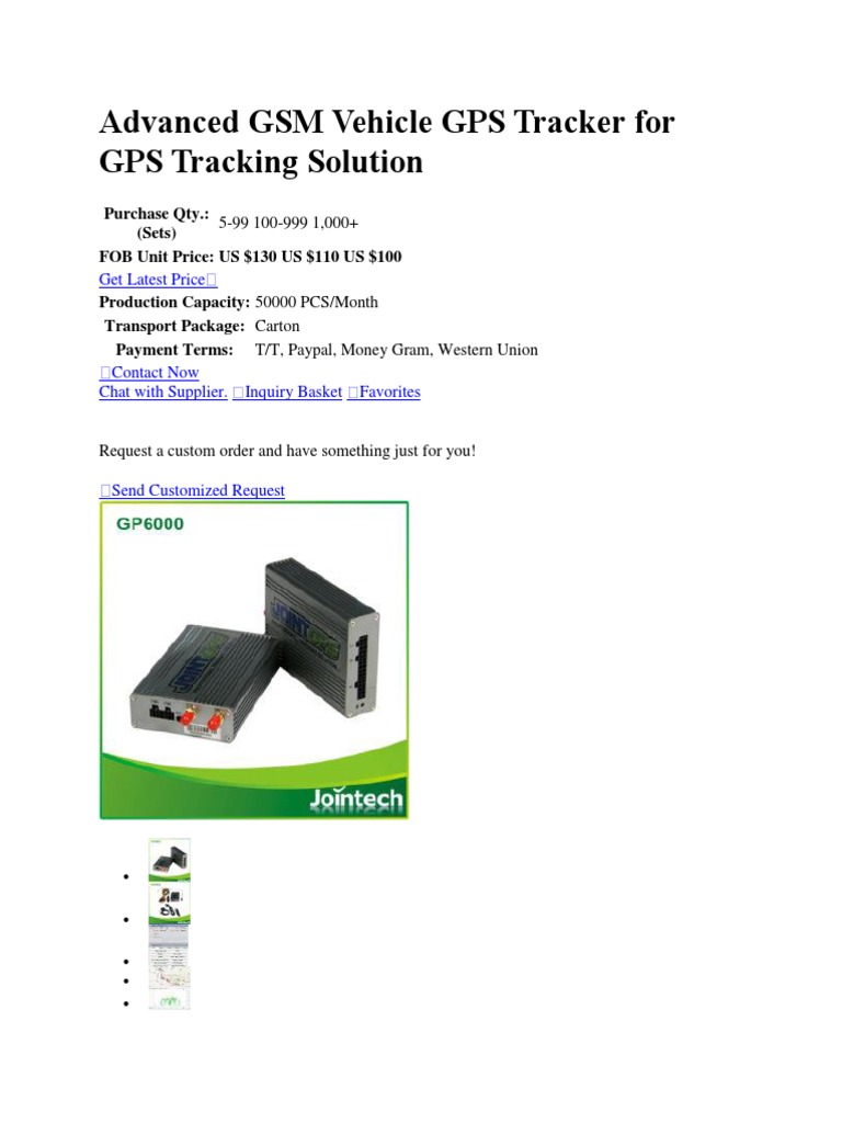 Advanced GSM Vehicle GPS Tracker | PDF | Global Positioning System ...