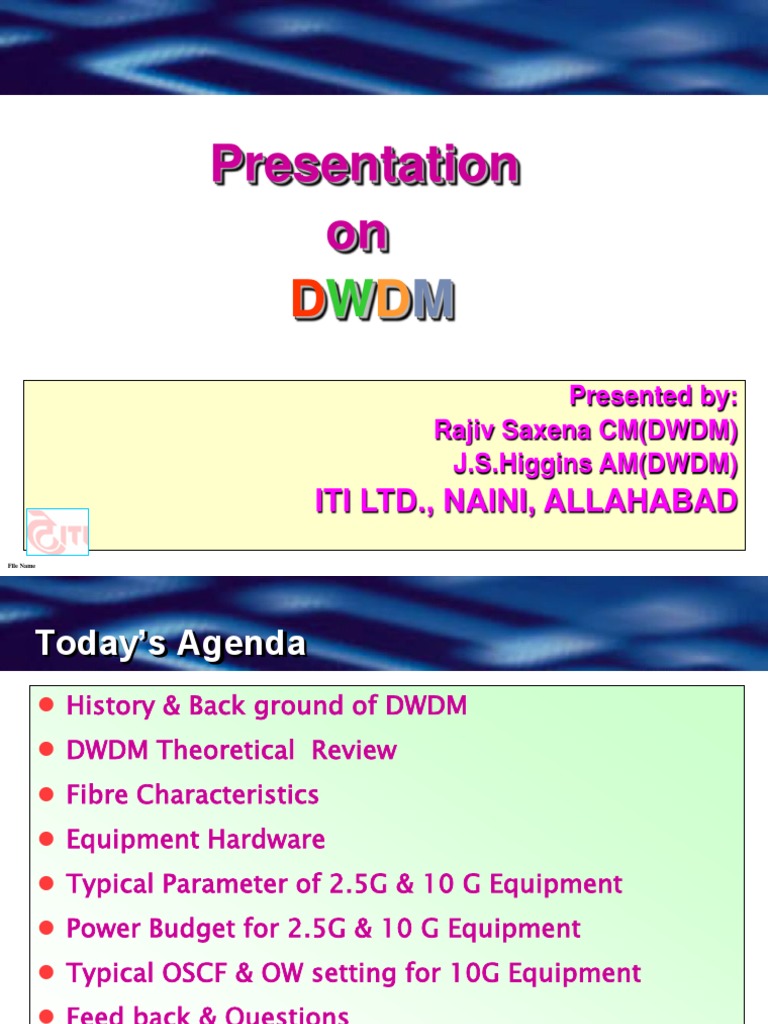 DWDM Technology Overview and Applications | PDF | Wavelength Division ...