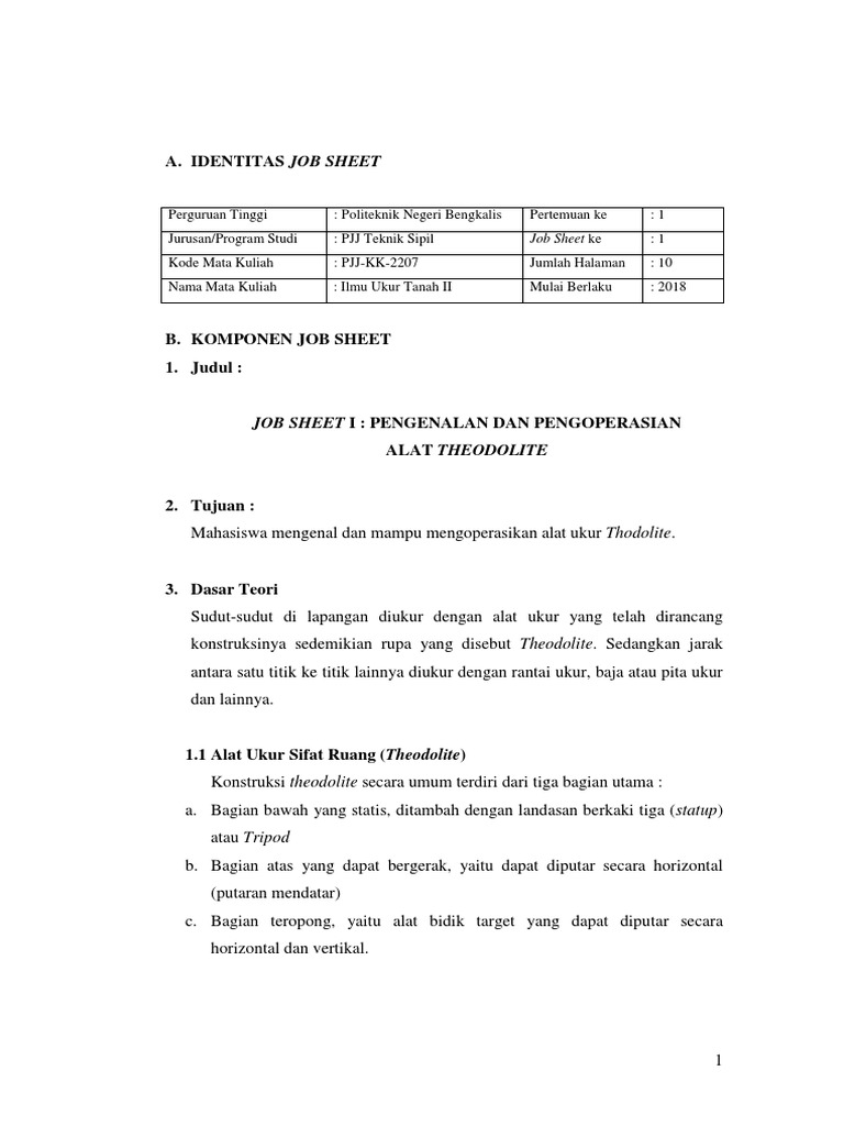 Panduan Theodolite untuk Mahasiswa | PDF | Sains & Matematika