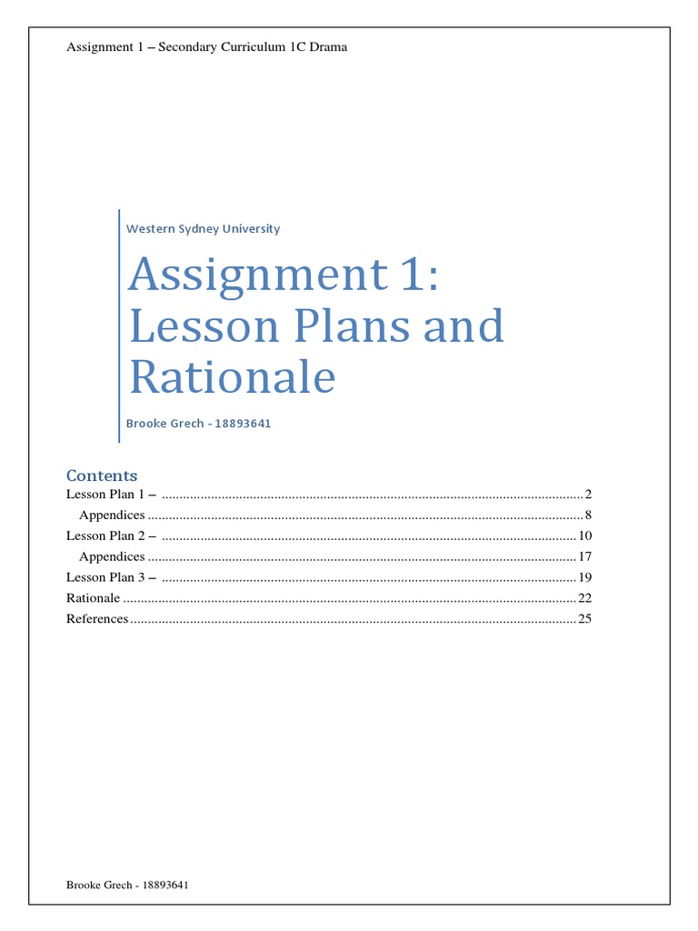 Assignment 1 Final Lesson Plan Draft | PDF | Pedagogy | Educational ...