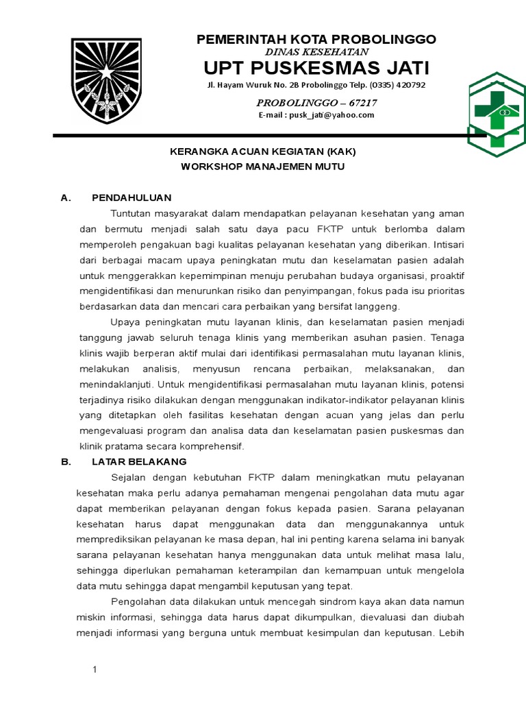 Kak Workshop Mutu | PDF