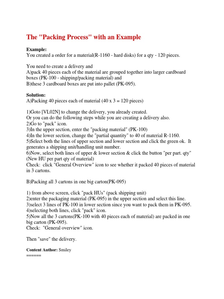 Packing Process | PDF | Packaging And Labeling | Computing