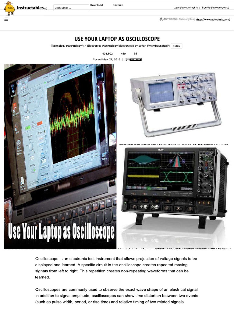 Use Your Laptop As Oscilloscope | PDF
