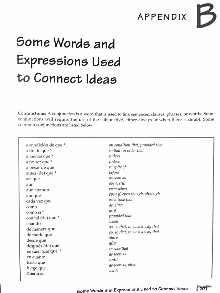 Spanish Transition Words | PDF