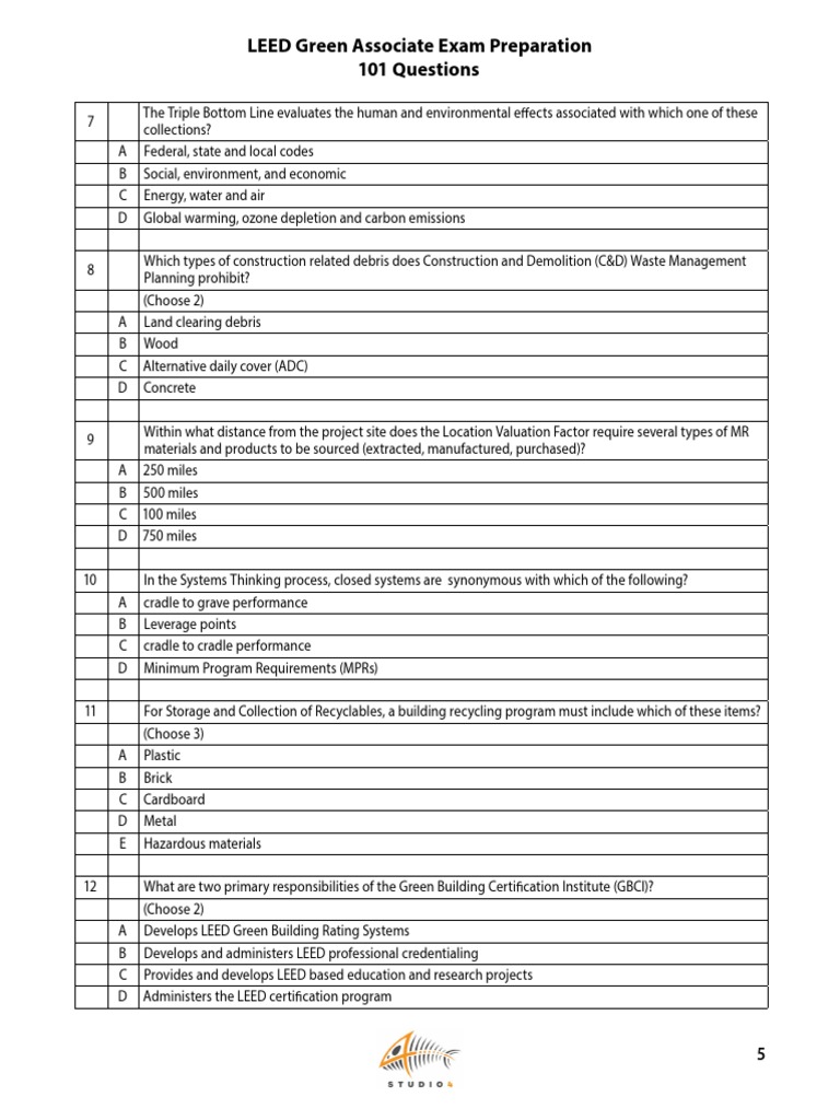 LEED Green Associate Exam Prep | PDF | Technology & Engineering